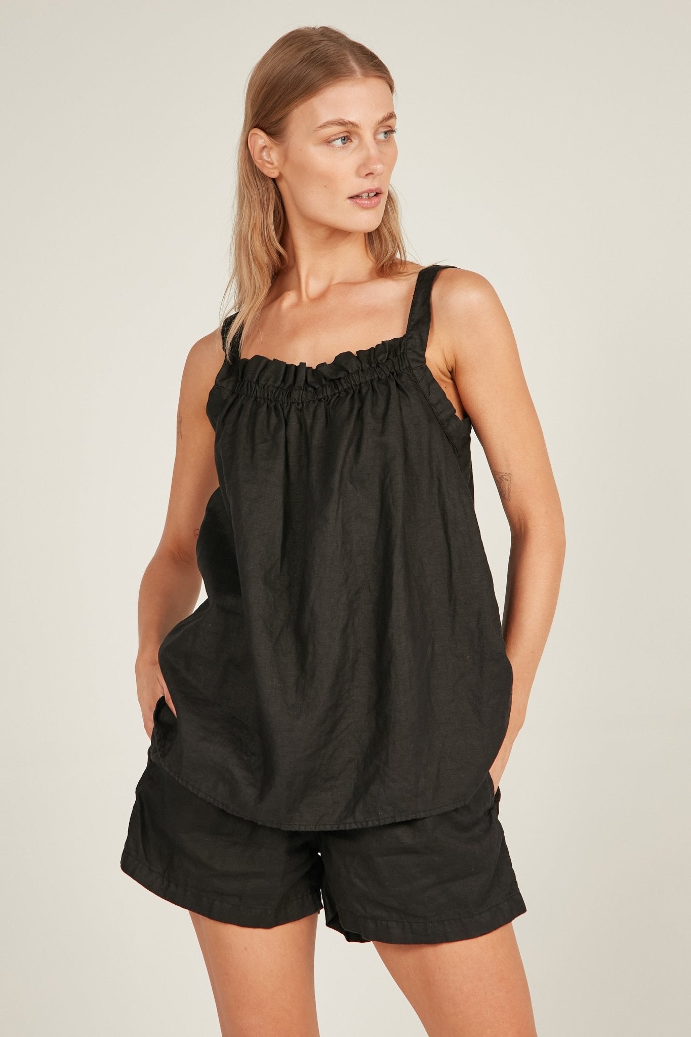 BEACHED SINGLET - NOIR